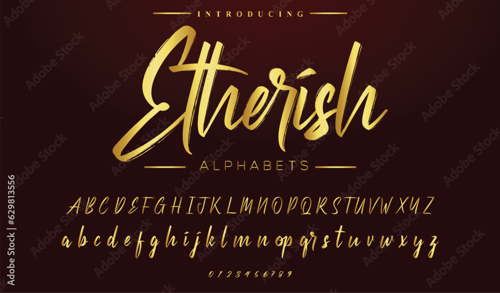 Hand drawn vector alphabet. Script font. Isolated letters written with ...