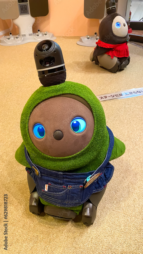 Kawasaki, Japan - November 20, 2020 - Lovot Robot in the Lovot Cafe. A Lovot is the newest type ...