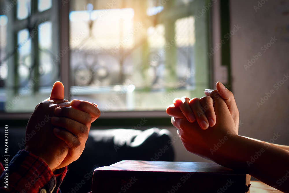Christians are congregants join hands to pray and seek the blessings of ...