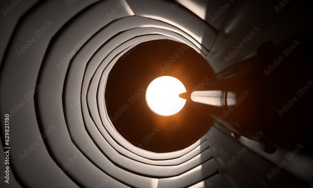 Gun barrel effect - a classic James Bond 007 theme - 3D rendering ...