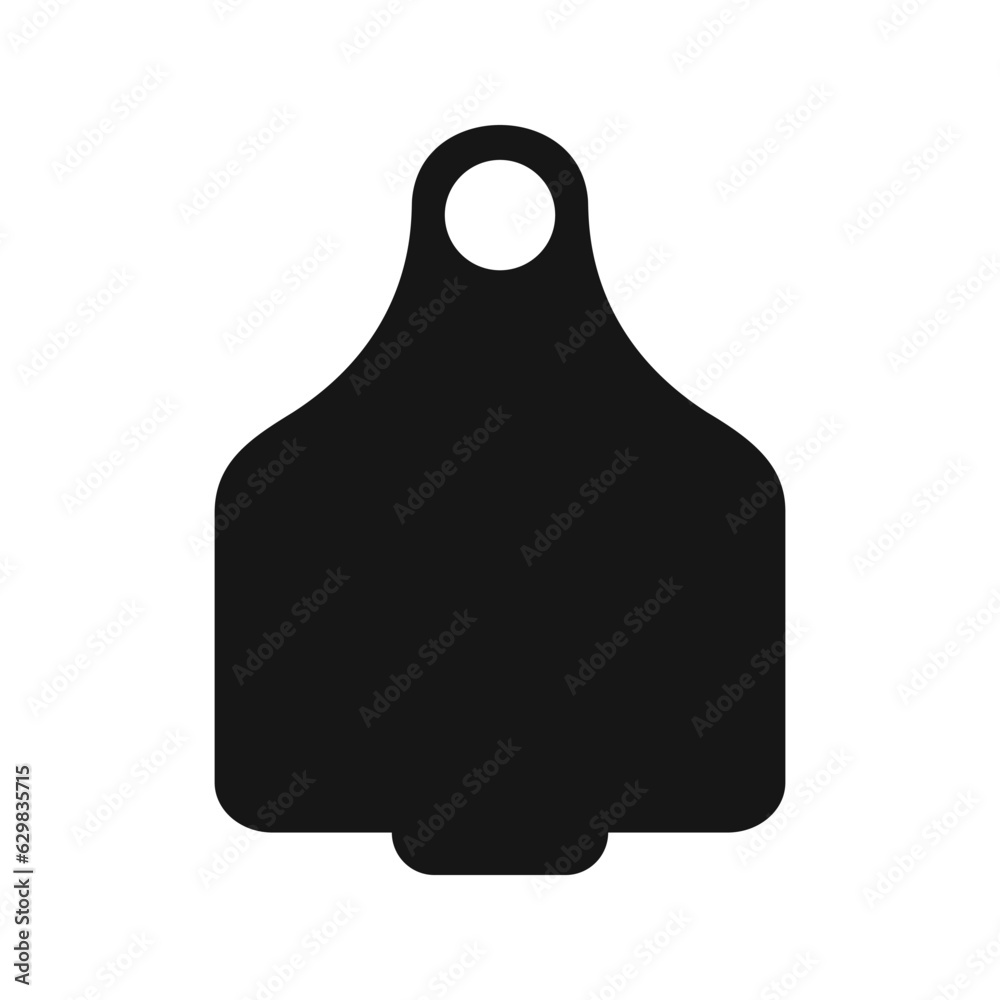 Ear tag for cattle template. Blank black identification label for farm ...