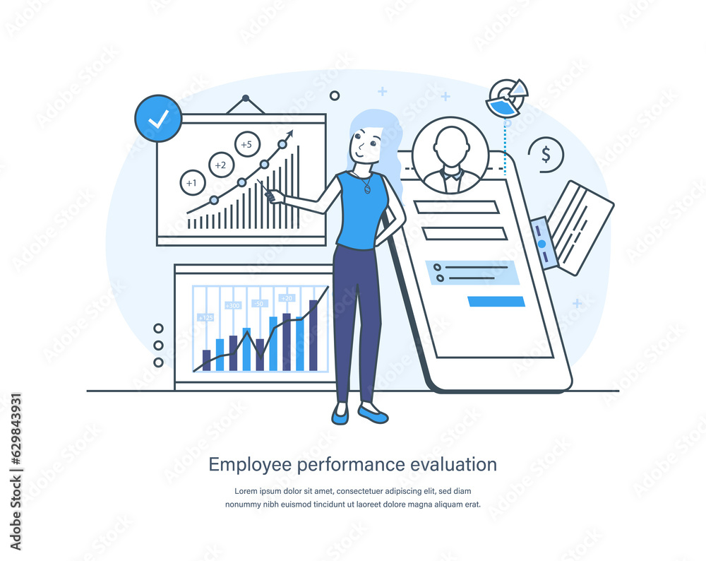 Employee performance evaluation, work improvement, assessment form and ...