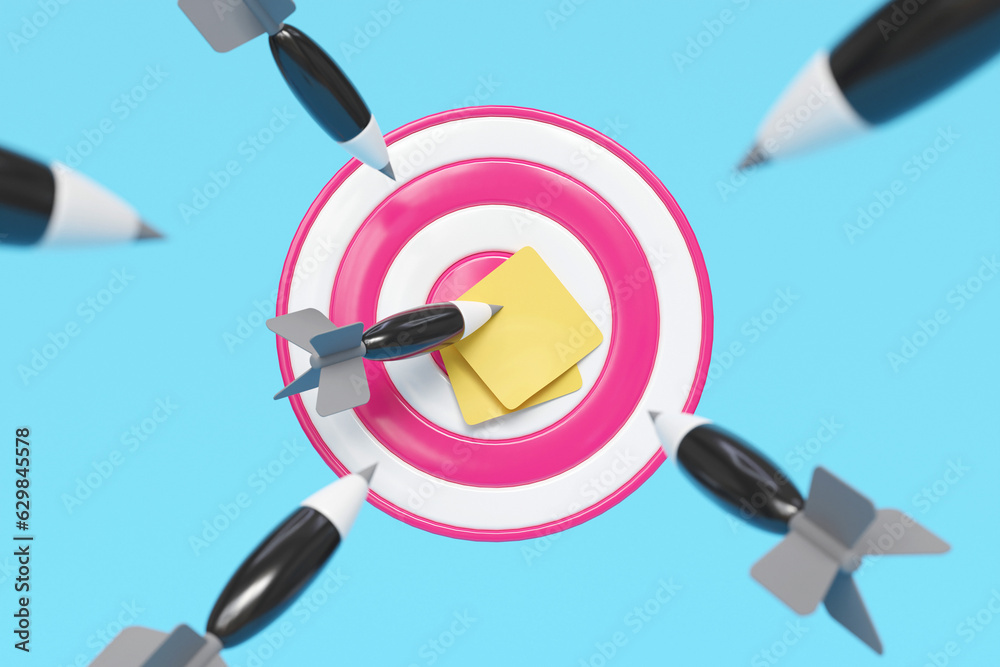 Creative 3d photo colorful collage artwork graphics painting of darts ...