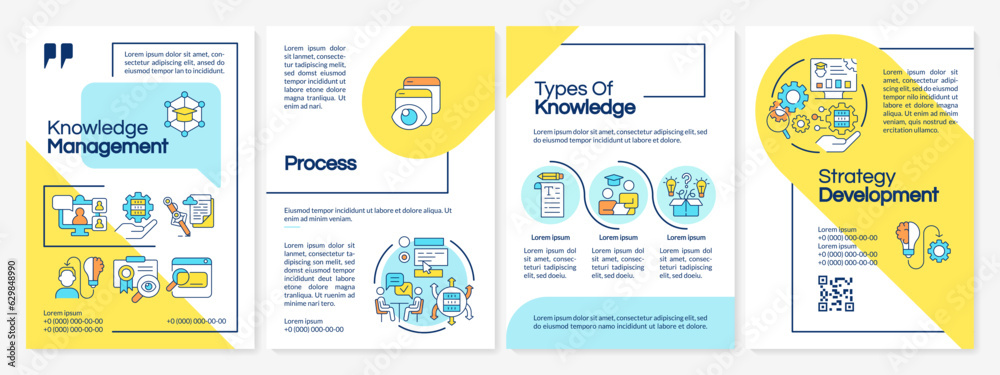 Poster Knowledge management multicolor brochure template, leaflet ...