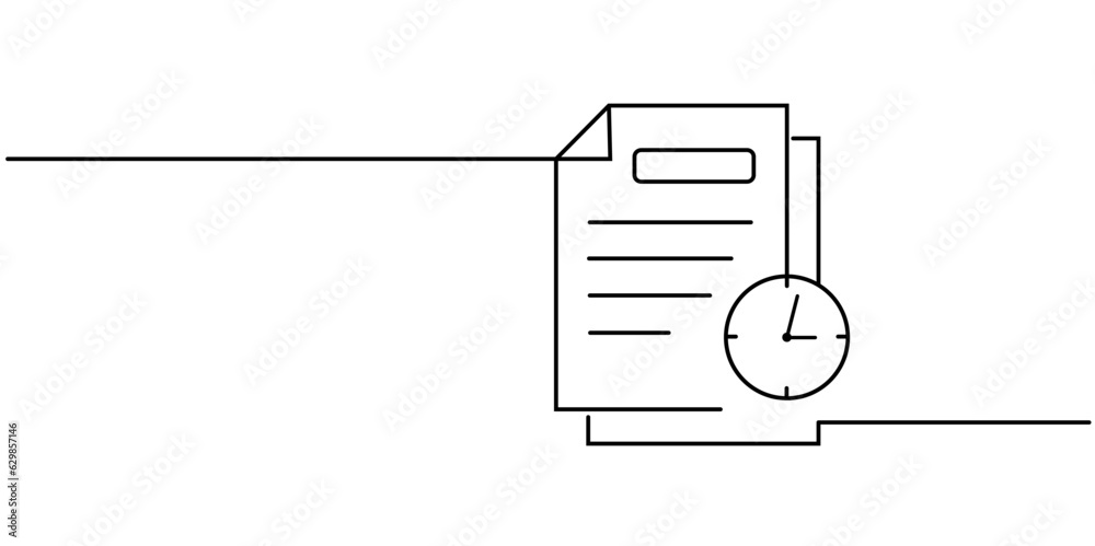 Vetor de continuous line drawing document paper vector illustration do ...