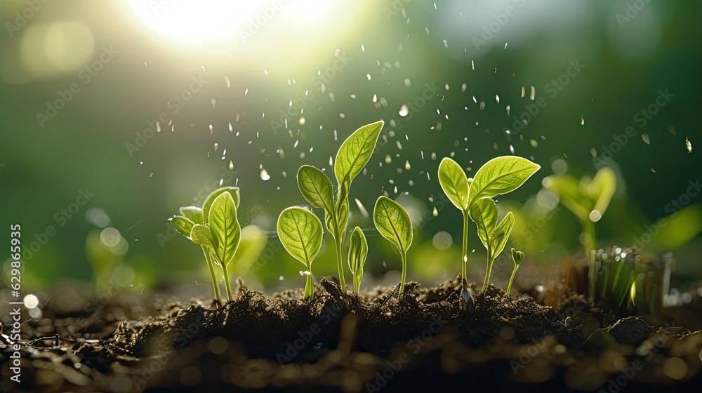 Harmony of nature and technology sustainable seed planting and digital ...