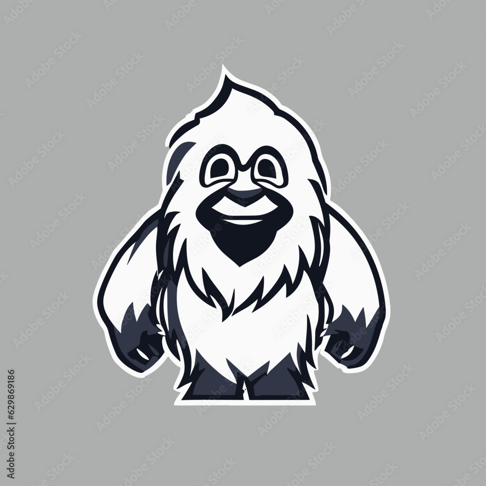 cartoon, vector, illustration of a yeti Stock Vector | Adobe Stock