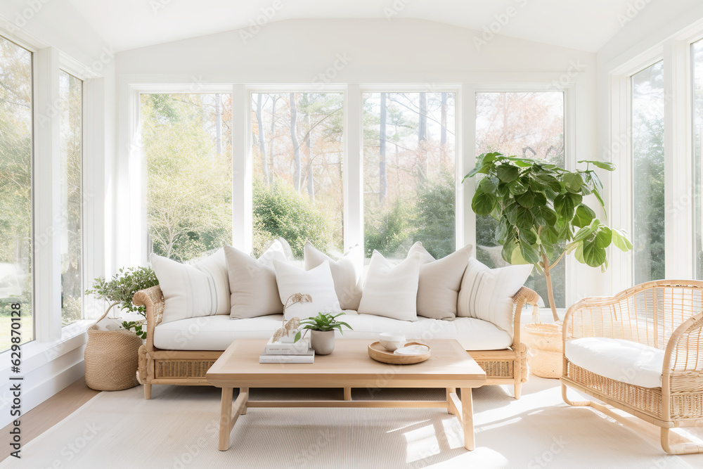 A bright and airy sunroom with a Scandinavian-inspired design ...