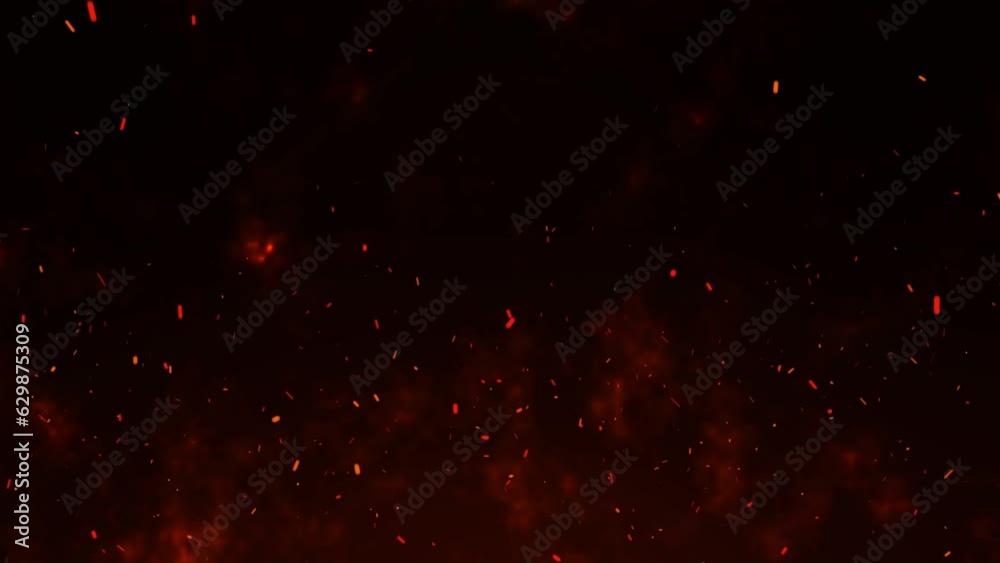 4k fire embers fire Particles sparks over black background, Fire flames ...