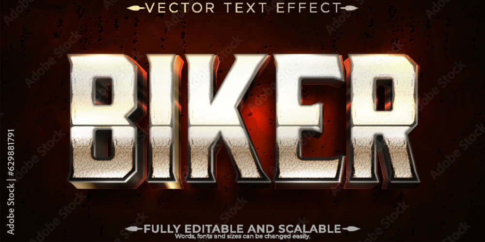 Biker text effect, editable chopper and rider text style Stock Vector ...