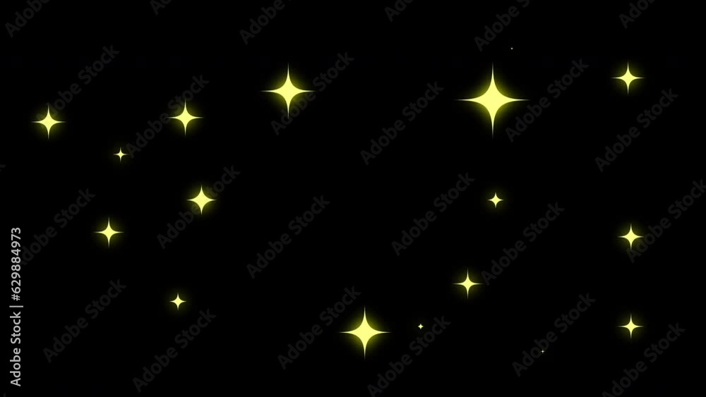 Twinkling stars animation, retro, yellow, cartoon, vector, doodles ...