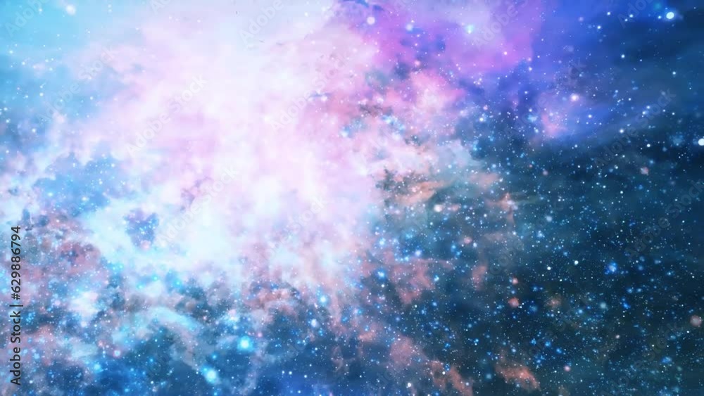 Floating through space and nebula while the galaxy, stars and the milky ...