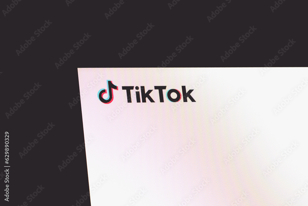 TikTok logo,app icon, logo displayed on a modern screen.Telsiai ...