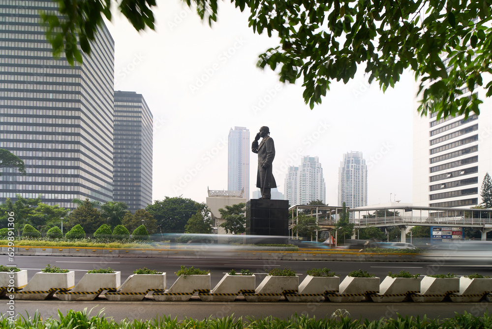 Iconic General Sudirman statue located at Sudirman Street in Jakarta ...
