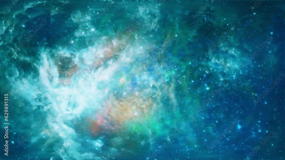 Space flight into a star field. 3D rendering of Fly through in a space ...