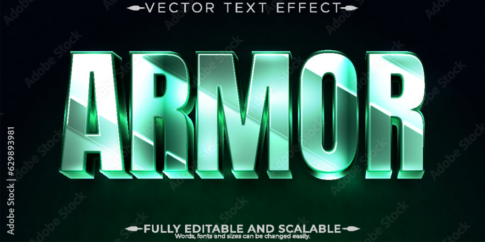 Editable text effect sword, 3d armor and metallic font style Stock ...
