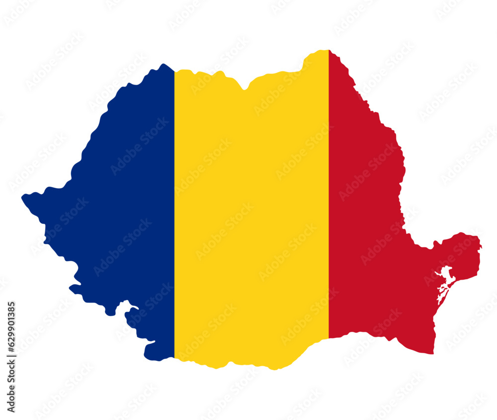 Romania map flag vector silhouette illustration isolated on white ...