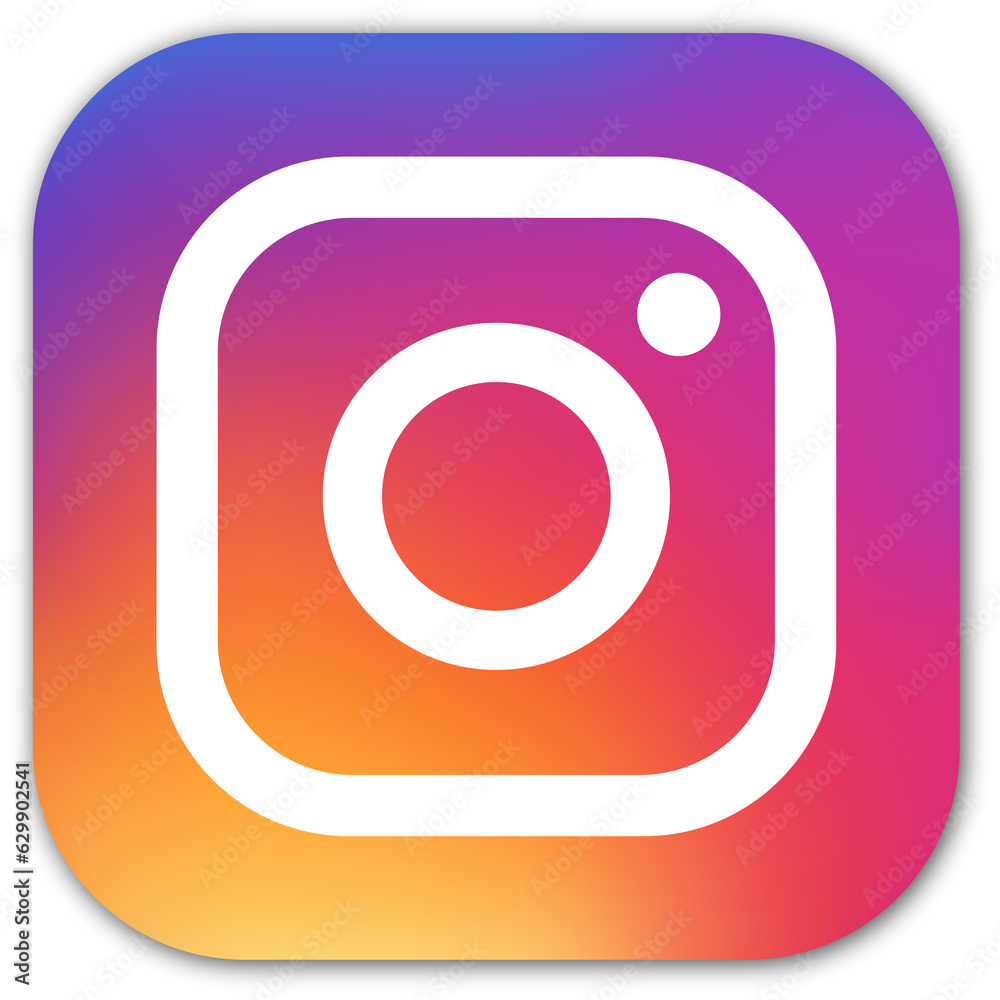 Instagram social network icon on transparent background with realistic ...