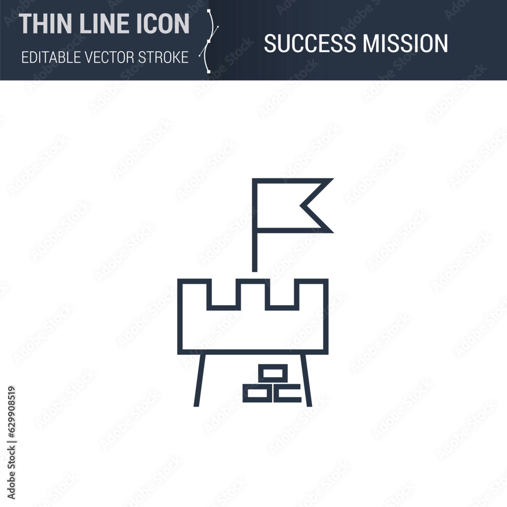 Vetor de Success Mission Symbol Icon. Sleek Thin Line Business Icon ...