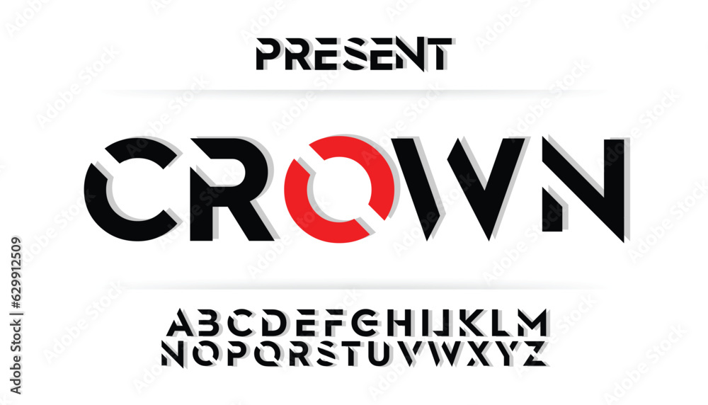 CROWN Lettering Fashion Designs. Modern elegant alphabet letters font ...