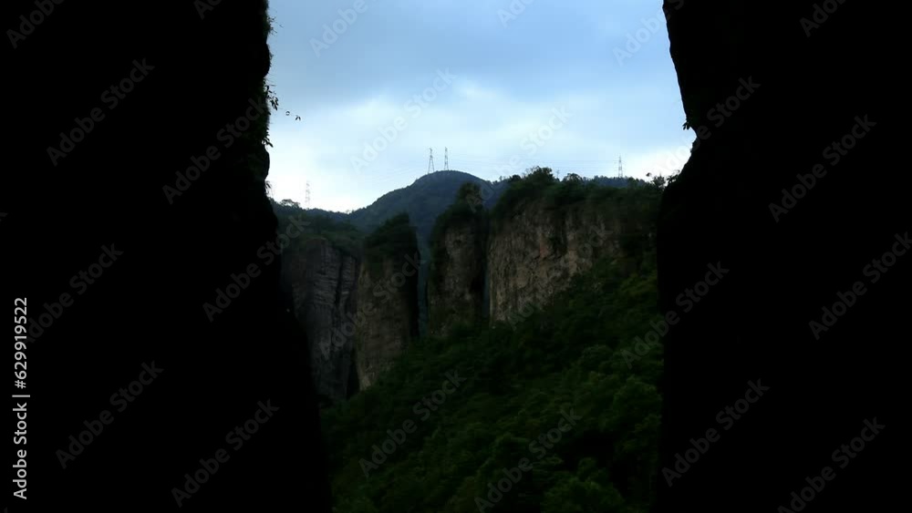 rock cave Yandang mountain time lapse.Yandang Mountain was named a ...