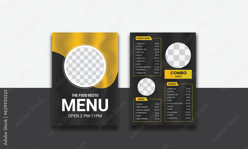 creative modern editable resturant menu card design template with ...