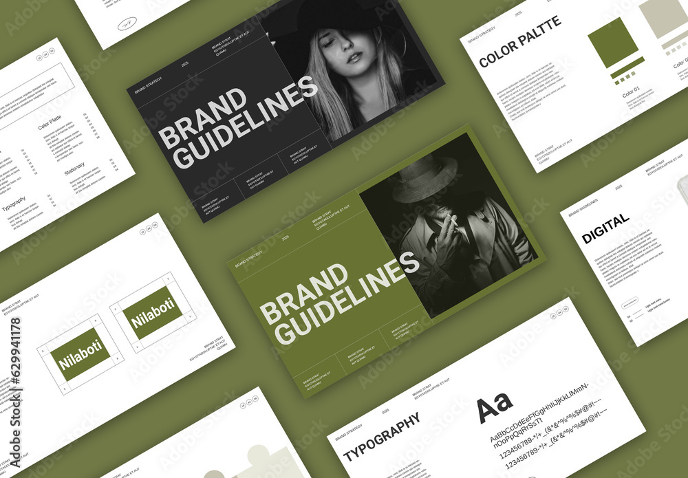 Brand Guidelines Layout Stock Template | Adobe Stock