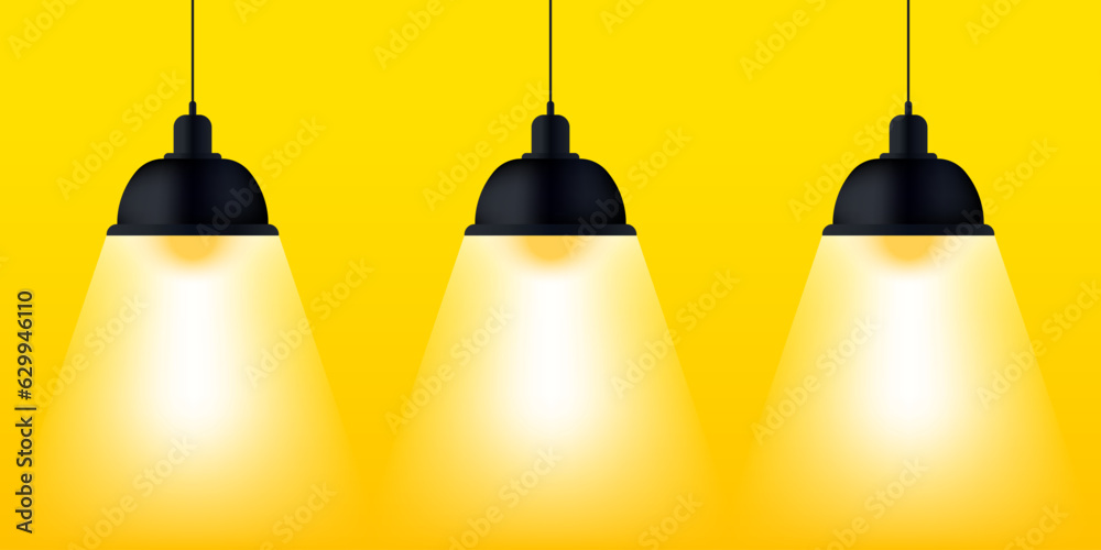 Lamps office yellow bright, business faq invention, spotlight icon ...