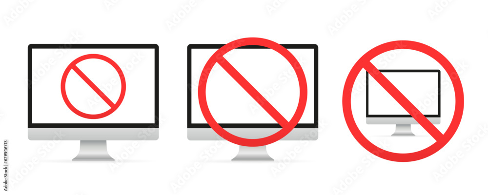 No computer sign. Monitor sign prohibited. Do not use the monitor on a ...