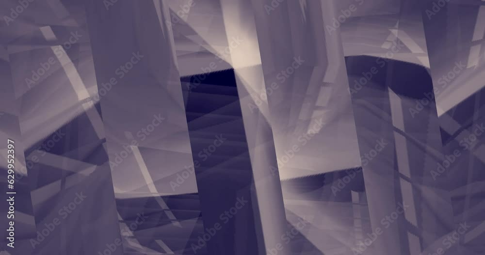 Transparent geometric shapes in purple tones move and shimmer in 3D ...