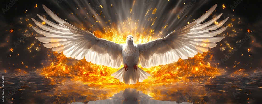 The Holy Spirit of Ruach - A Dove's Flight of Creative Force. Stock ...