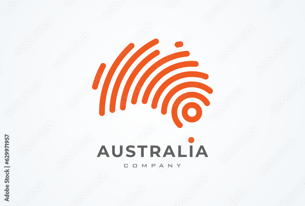 Australia map Logo. modern Australia logo with line style, Australia ...