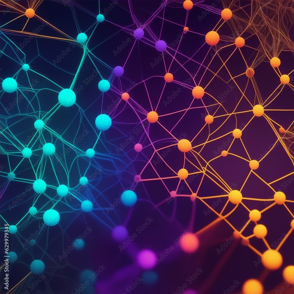 background wallpaper for A.I neural network structure with illustration ...