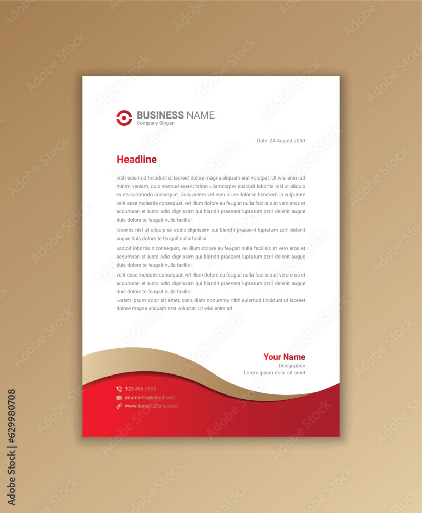 Modern-day creative & clean commercial enterprise-style letterhead of ...