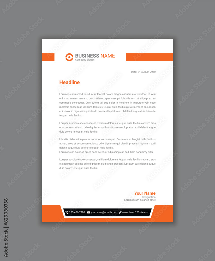 Minimalist concept company style letterhead template layout ...
