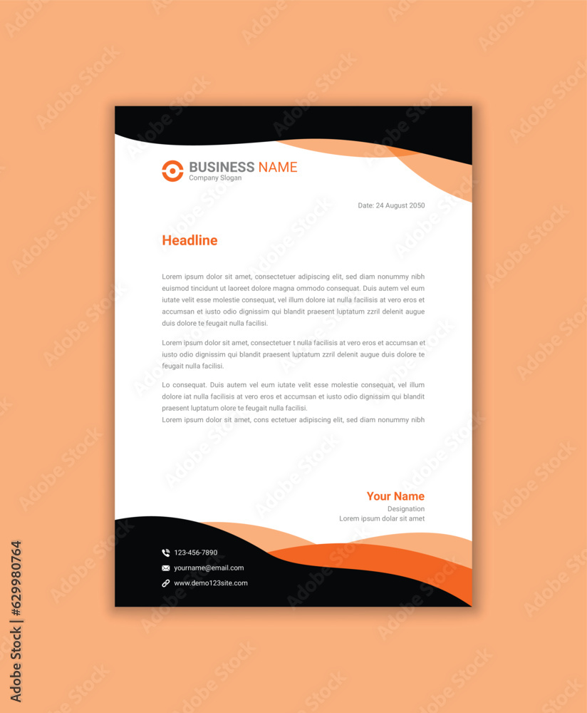 Modern-day creative & clean commercial enterprise-style letterhead of ...