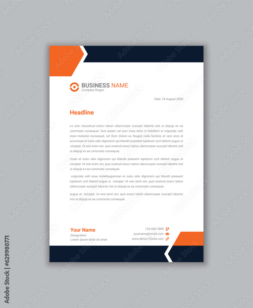 Modern-day creative & clean commercial enterprise-style letterhead of ...