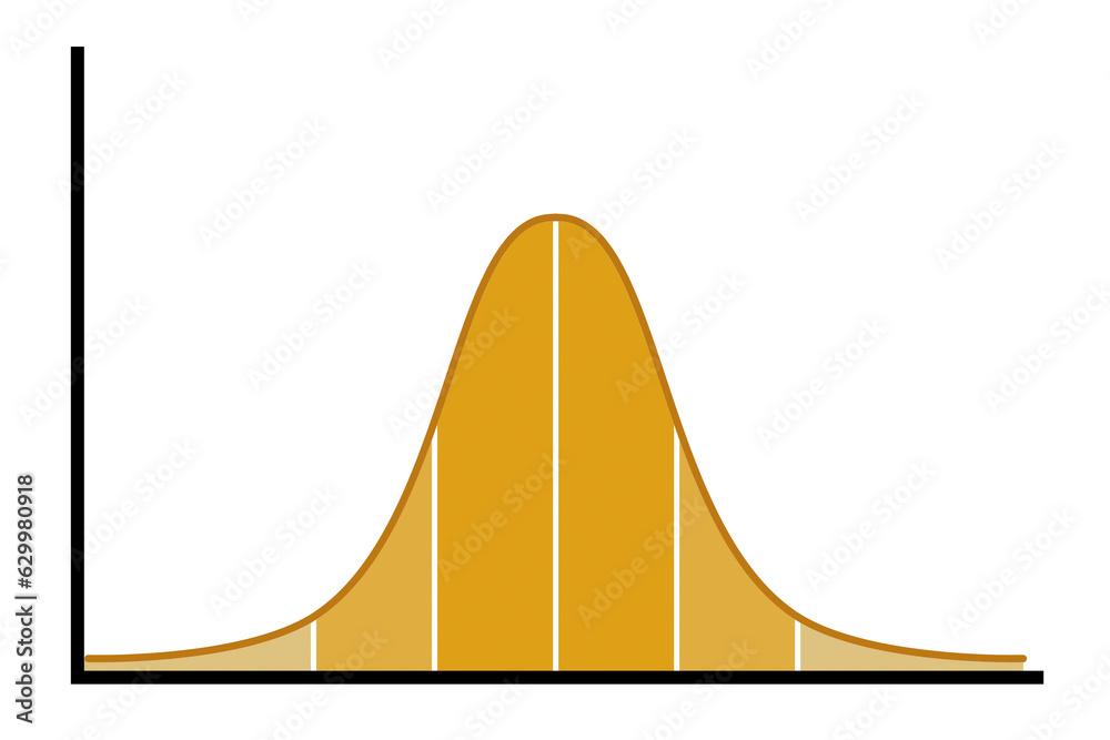 Gaussian distribution on bell curve for standard normal distribution ...