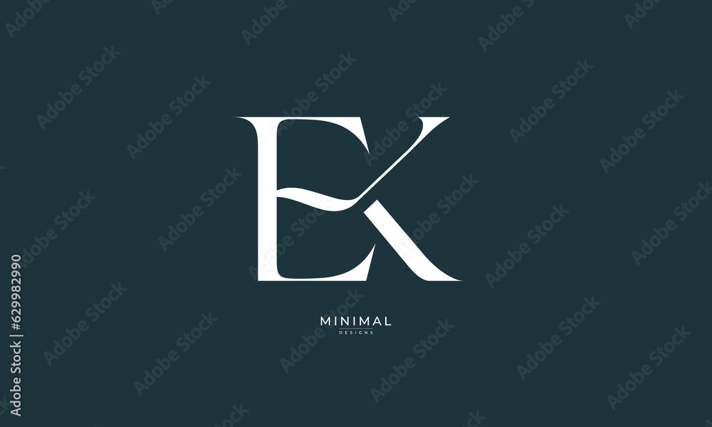 Alphabet letter icon monogram logo EK Stock Vector | Adobe Stock