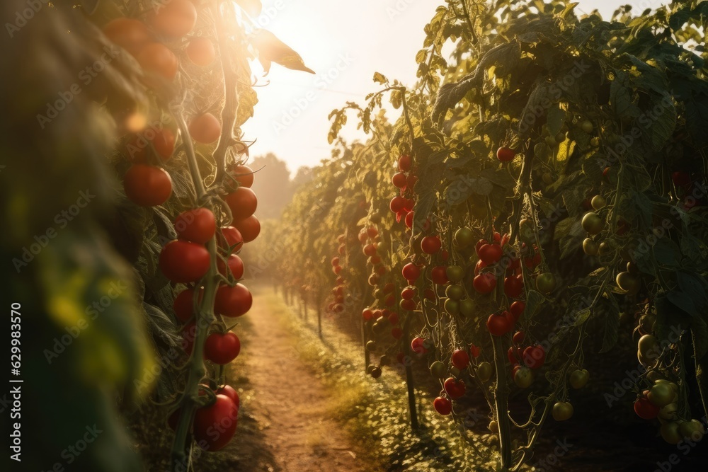 Tomato field inside a farm - Rural landscape Stock Photo | Adobe Stock