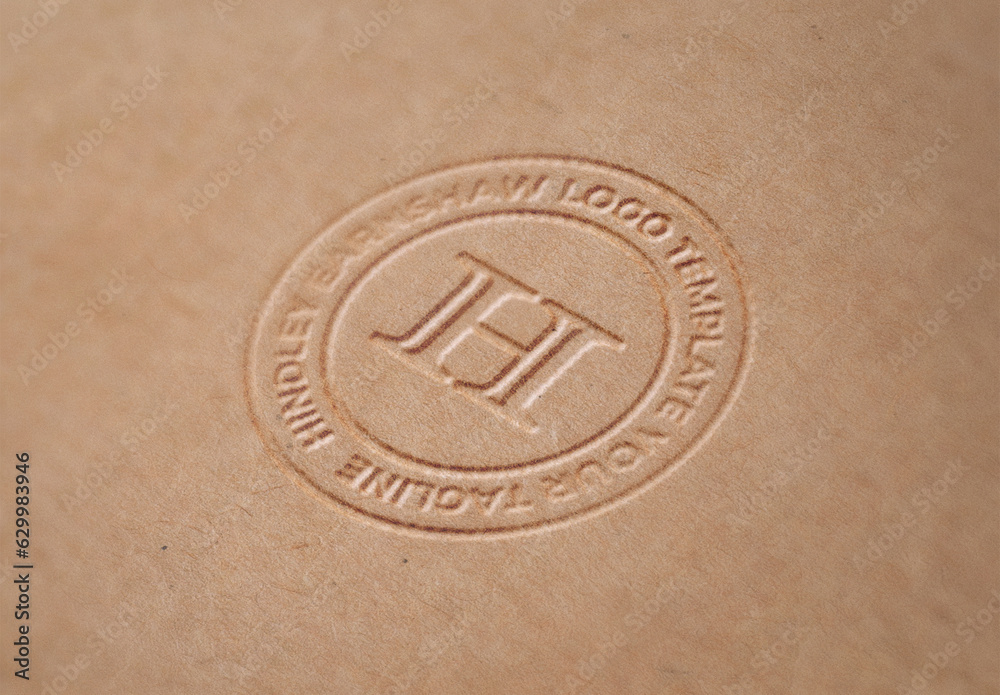 Pressed Deboss Logo Mockup Template Texture Paper Branding Brand ...