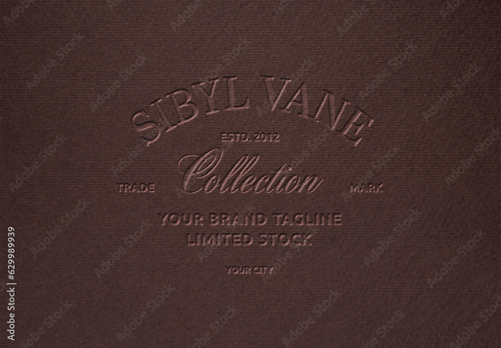 Pressed Deboss Logo Mockup Template Texture Paper Branding Brand ...