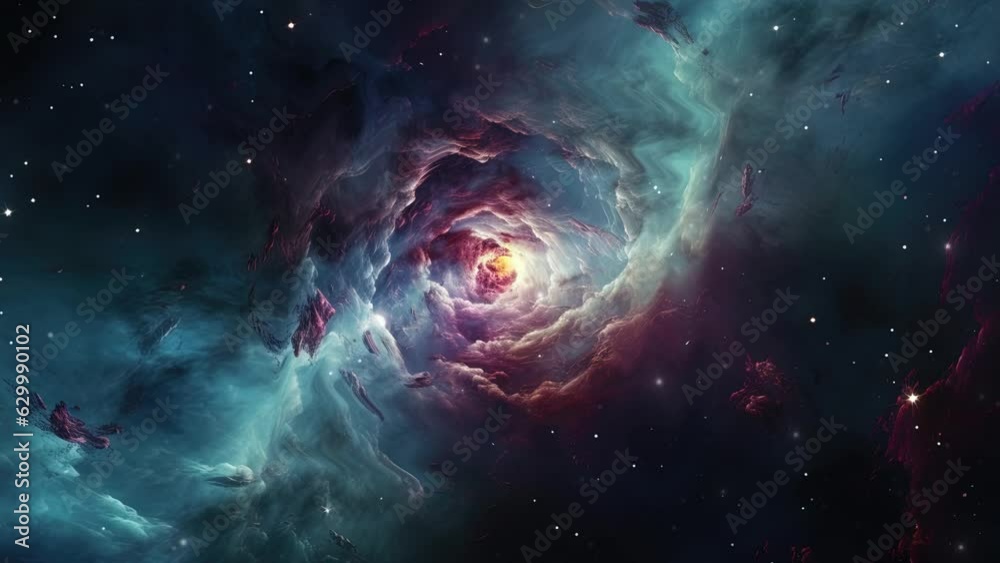Universe Space Flight Through Stars with Galaxies and Nebulas. Seamless ...