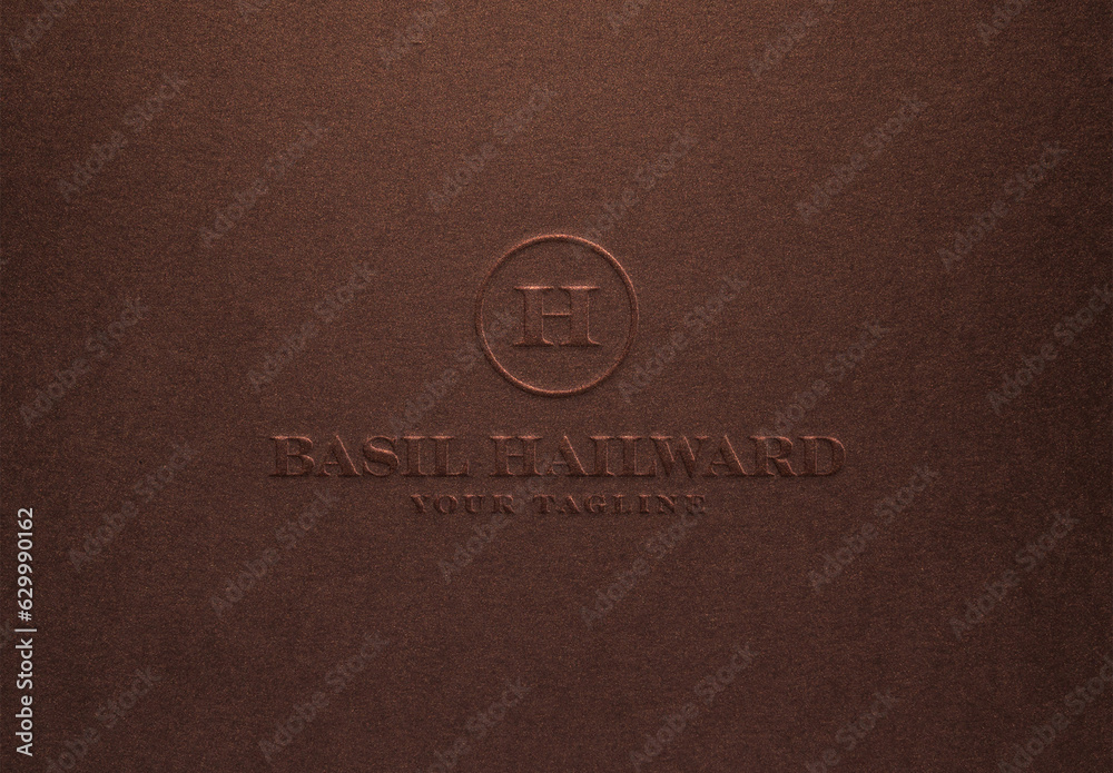 Embossed Emboss Logo Mockup Template Texture Paper Branding Brand ...