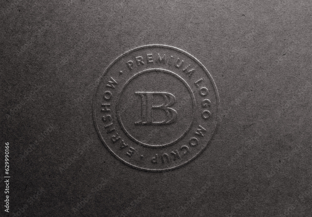Embossed Emboss Logo Mockup Template Texture Paper Branding Brand ...