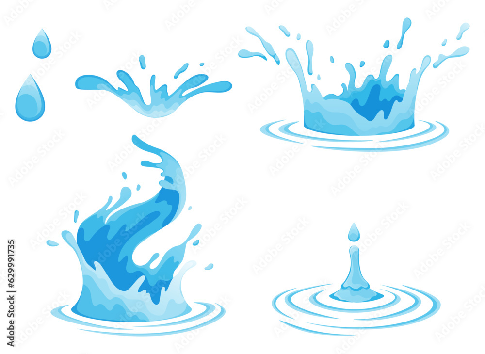 Water and juice splash liquide. Vector Illustration. A spill shape ...