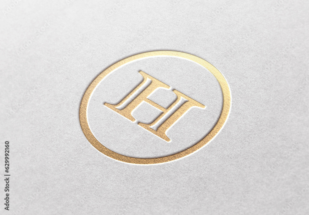 Gold Foil Pressed Deboss Logo Mockup Template Texture Paper Branding ...