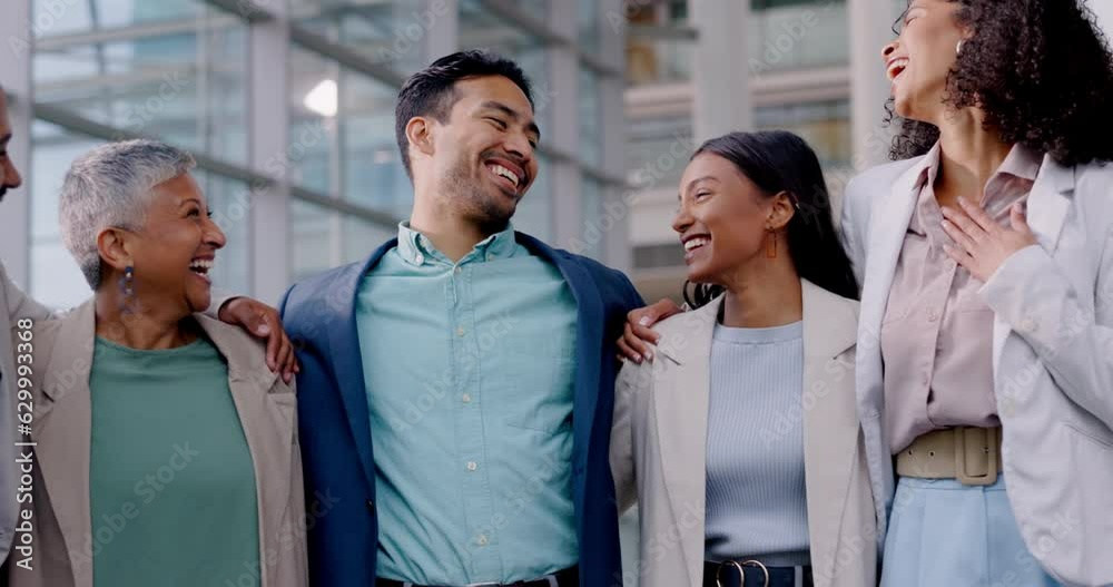 Partnership, success and group of business people in the office for ...