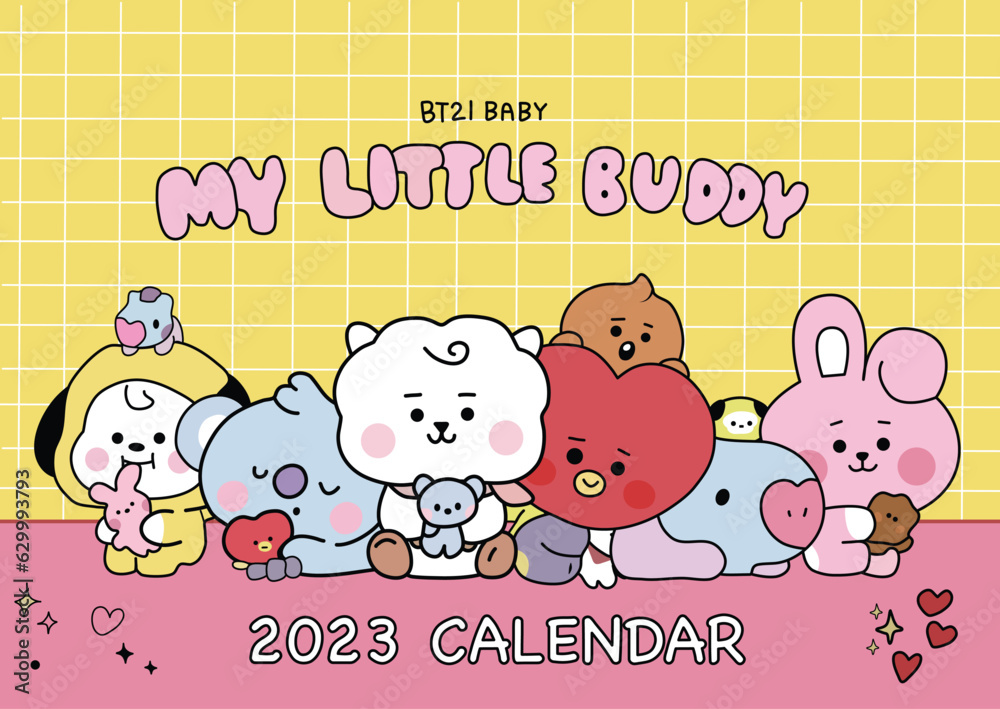 This cute bt21 big set sticker concept vector design Stock Vector ...