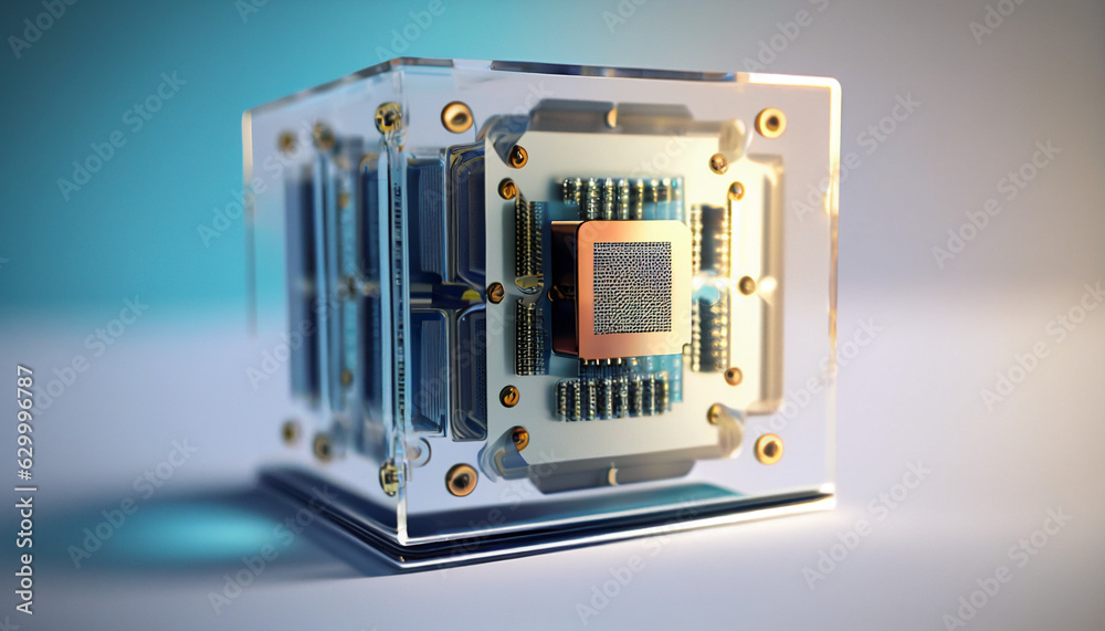 Future Quantum Computer System Chip Circuit Technology Transparent ...